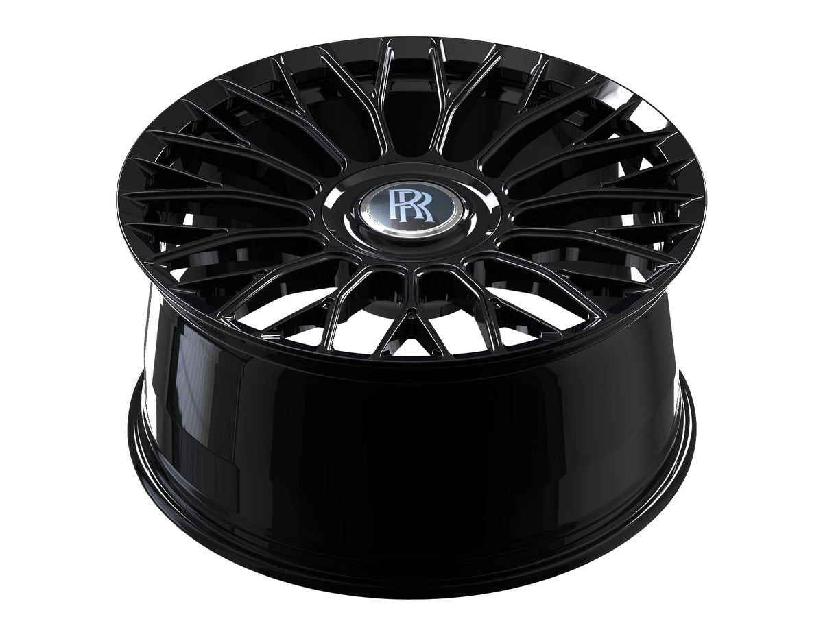 22” Rolls Royce Monoblock Forged Staggered Gloss Black Wheels for Roll ...